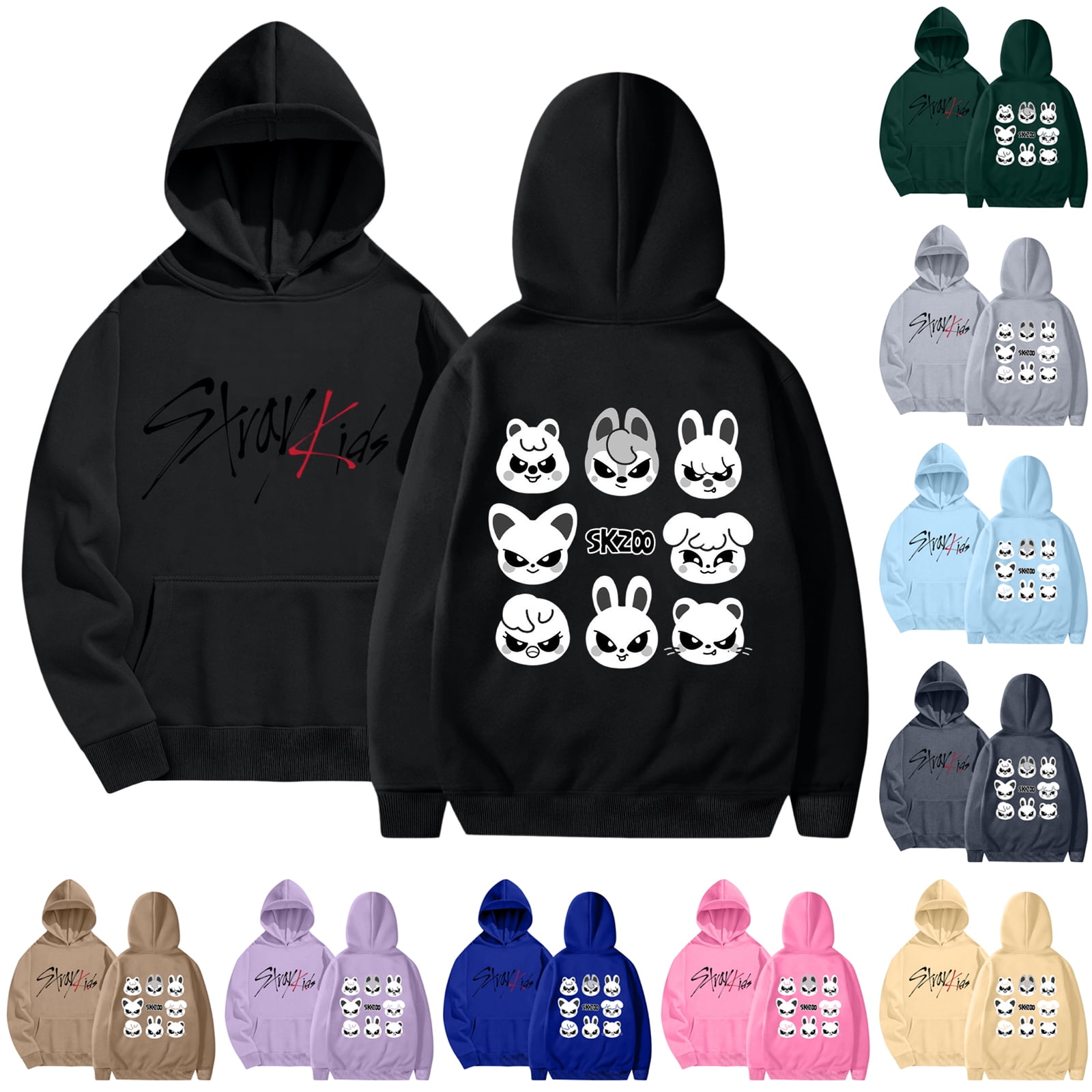 BOSALY Idol Group Stray Kids Hoodies, SKZOO Pattern Sweatshirts for ...
