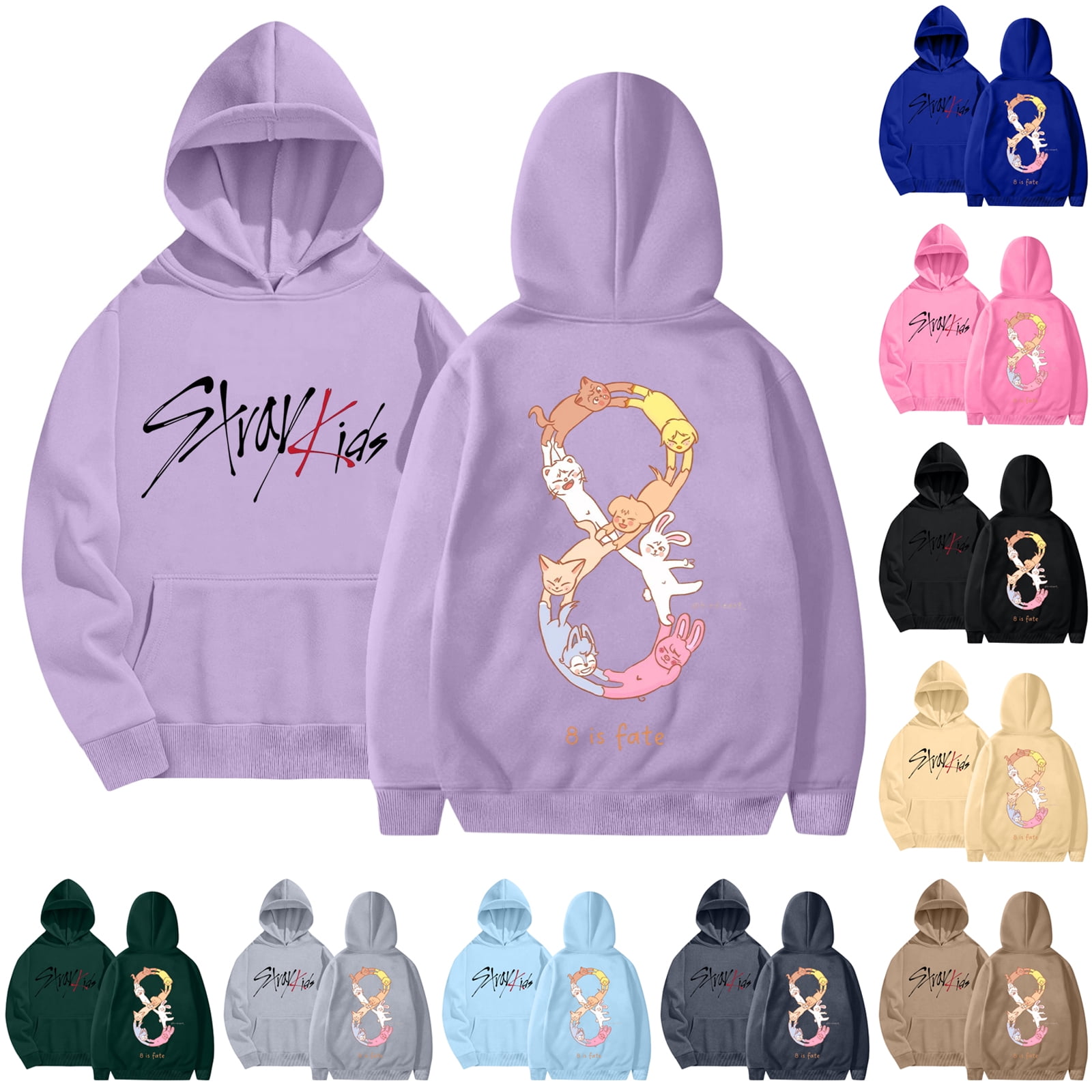 BOSALY Idol Group Stray Kids Hoodies, SKZOO Pattern Sweatshirts for ...