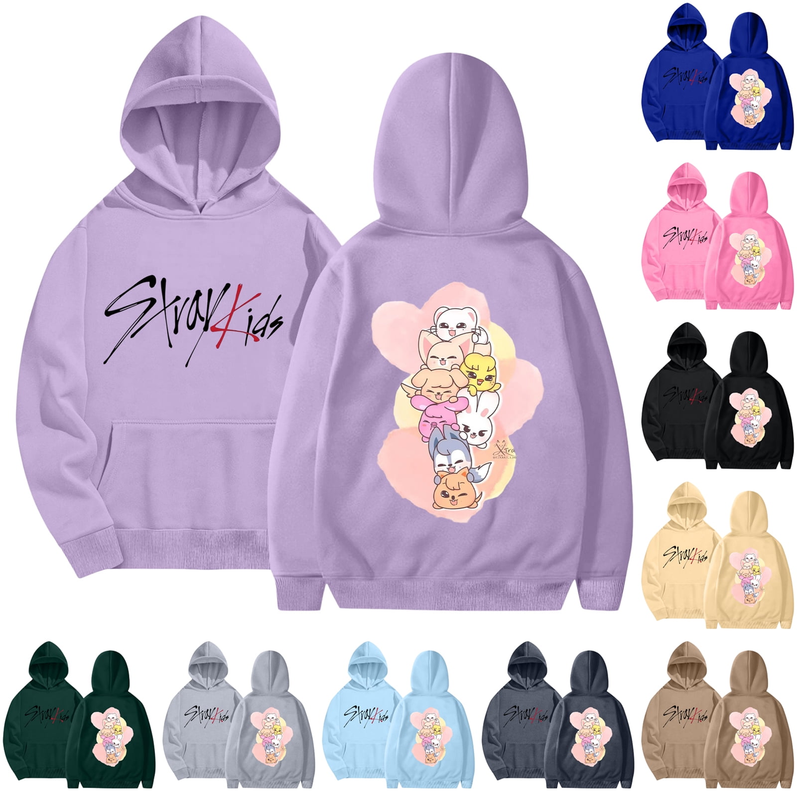 BOSALY Idol Group Stray Kids Hoodies, SKZOO Pattern Sweatshirts for ...