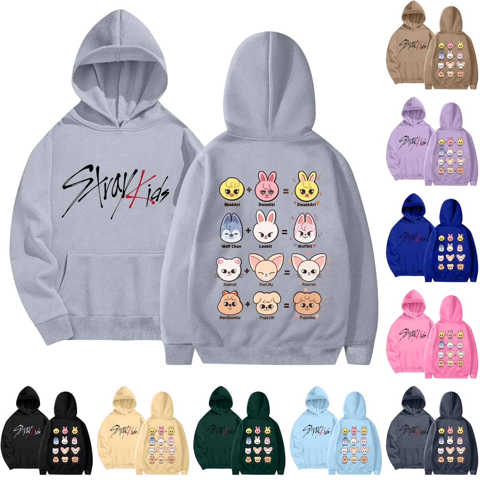 BOSALY Idol Group Stray Kids Hoodies, SKZOO Pattern Sweatshirts for ...