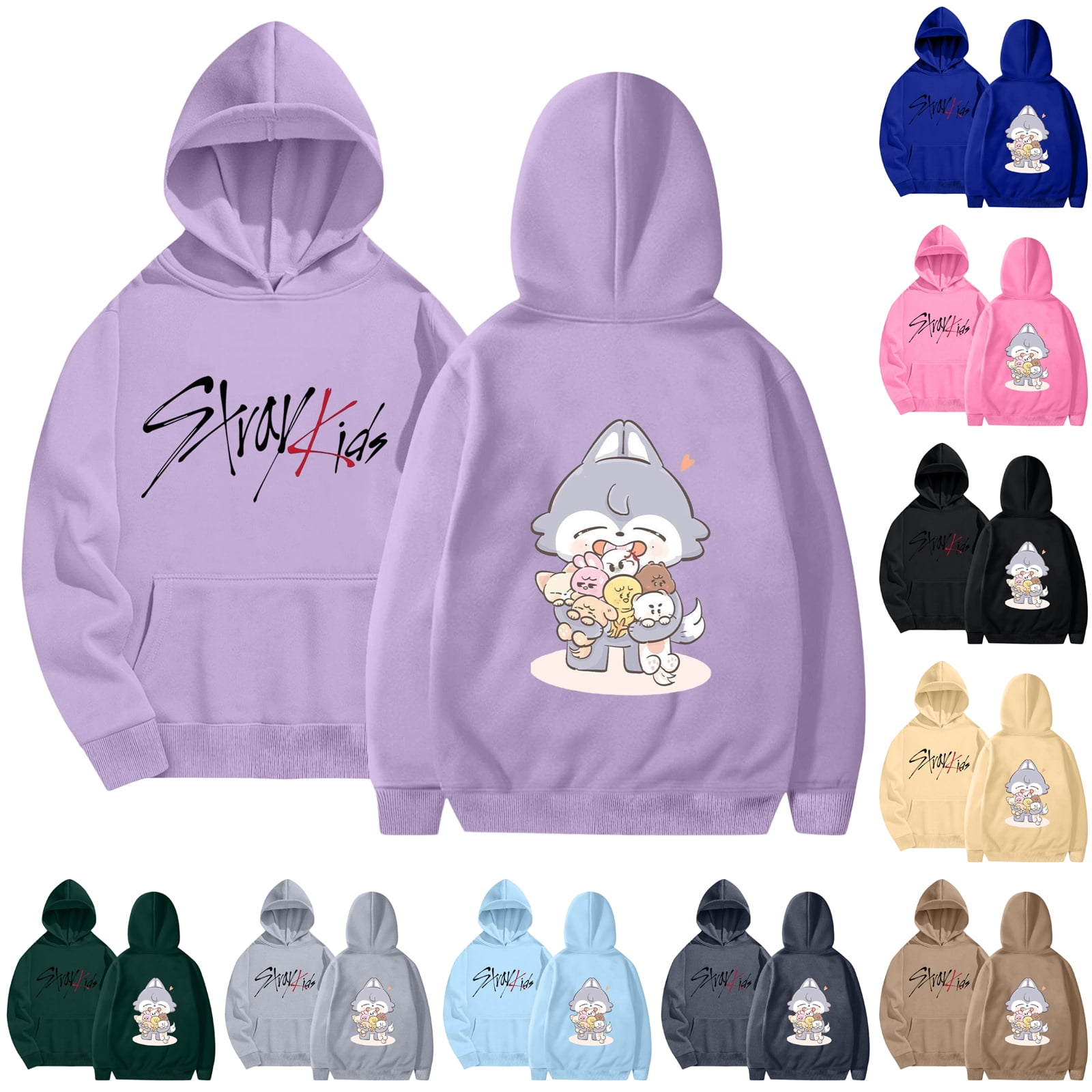 BOSALY Idol Group Stray Kids Hoodies, SKZOO Pattern Sweatshirts for ...