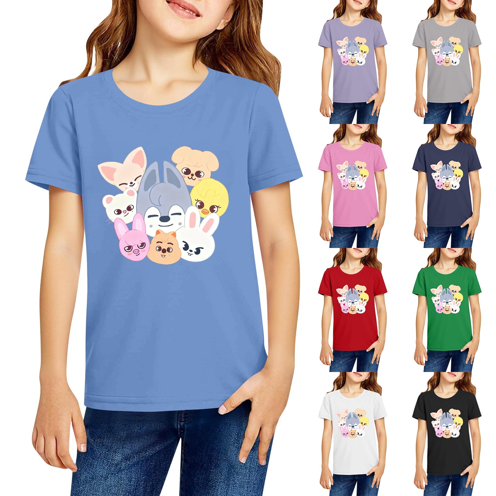 BOSALY SKZOO Pattern Design T-shirt for Fans, Lovely Idol Stray Kids ...