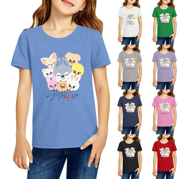 BOSALY SKZOO Pattern Design T-shirt for Fans, Lovely Idol Stray Kids ...