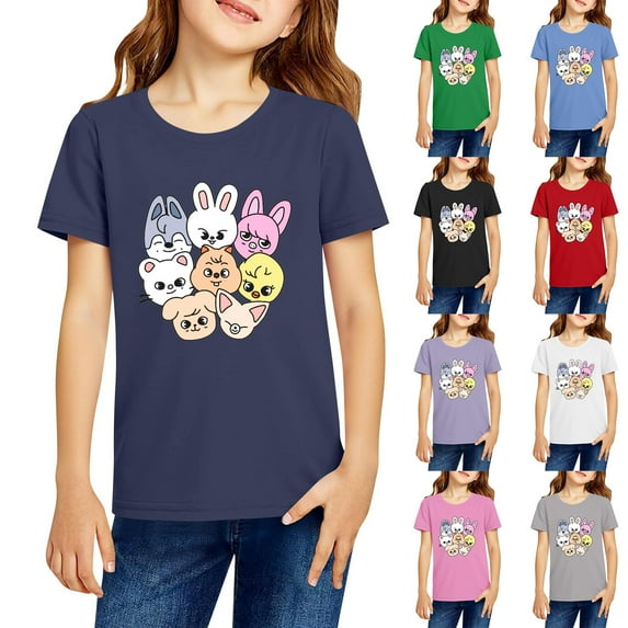 BOSALY SKZOO Pattern Design T-shirt for Fans, Lovely Idol Stray Kids ...