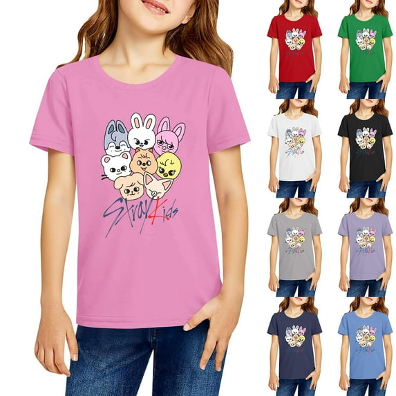 BOSALY SKZOO Pattern Design T-shirt for Fans, Lovely Idol Stray Kids ...