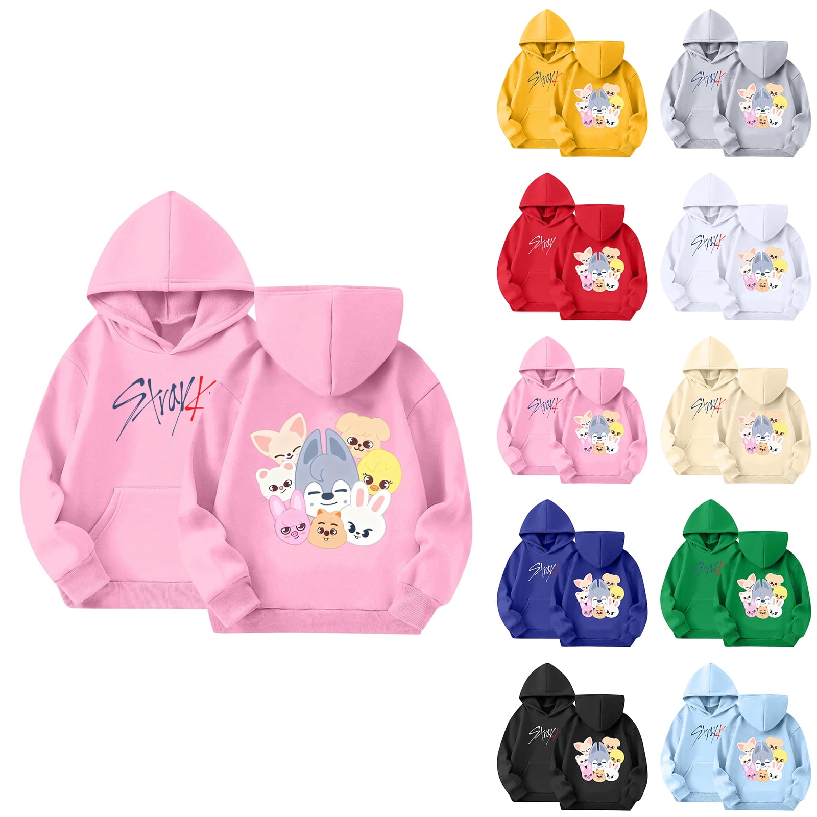 BOSALY Stray Kids Design SKZOO Hoodies with Hat, K-pop Idol Winter ...