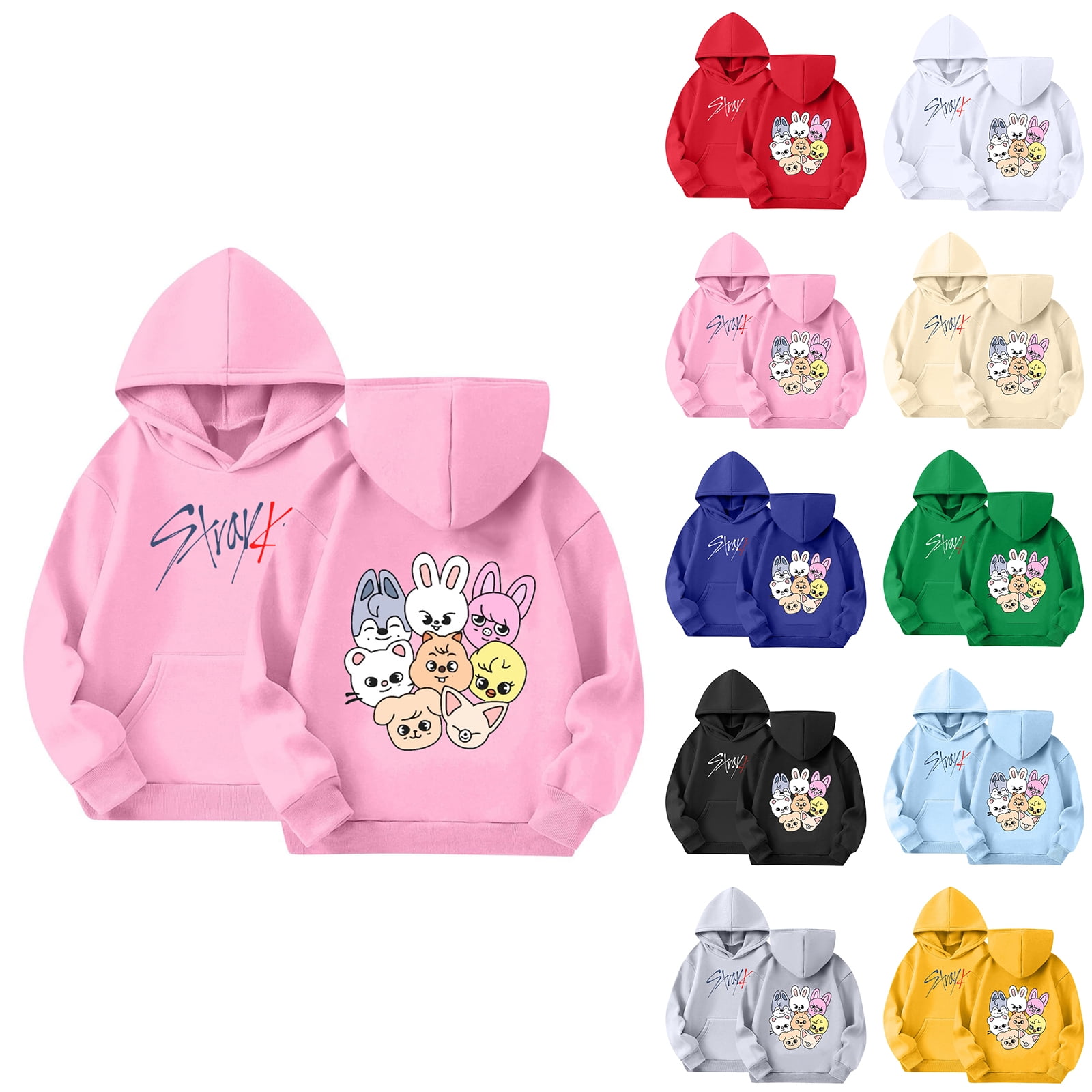 BOSALY Stray Kids Design SKZOO Hoodies with Hat, K-pop Idol Winter ...