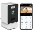 BOSCEAE 2K Mini Indoor Wired Security Camera for Home, Night Vision ...