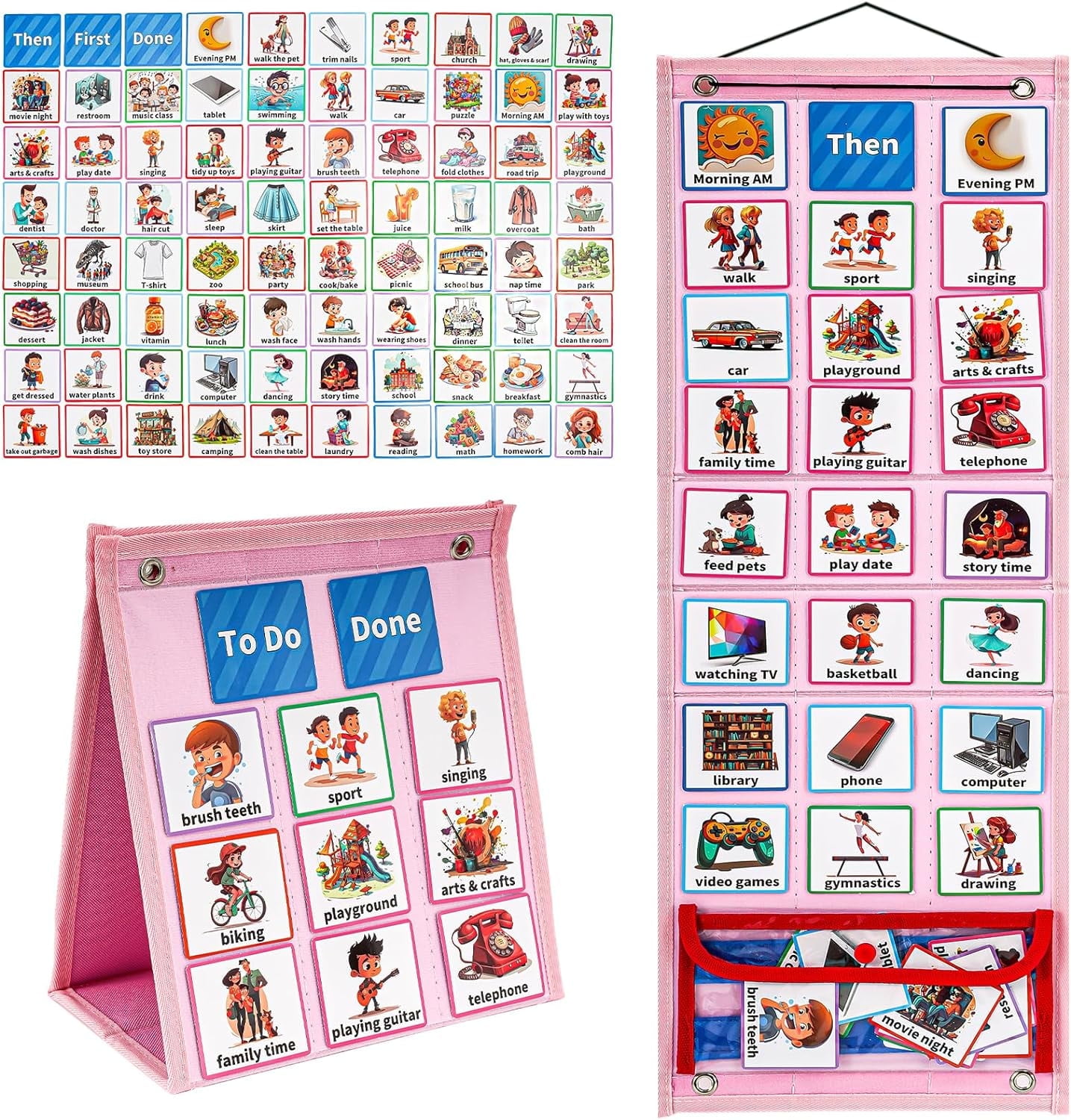 BOSCEAE Visual Schedule for Kids, Daily Routine Core Chart Morning ...