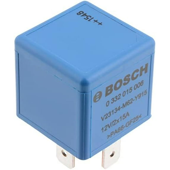 BOSCH 0332015006 Normal Open Mini Relay - 5 Pins, 12 V, 2x15 A - Single ...