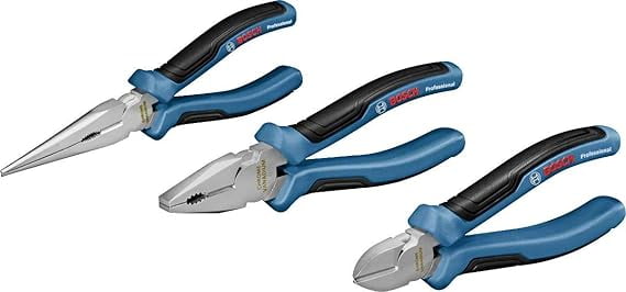 BOSCH Professional 3-Piece Pliers Set (Combination, Needle-Nose & Side ...