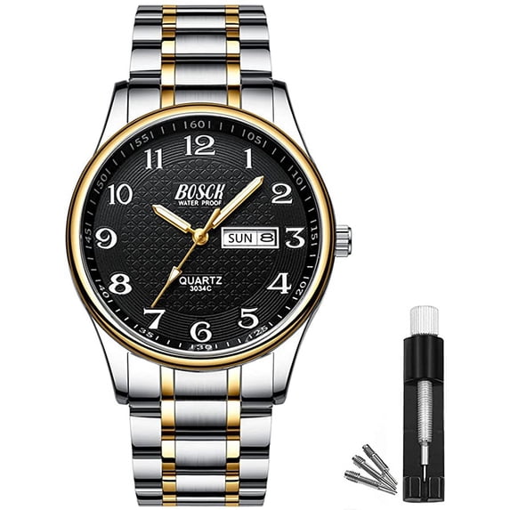 BOSCK, Analog Mens Watch, 40mm, Stainless Steel Business Watch for Men ...