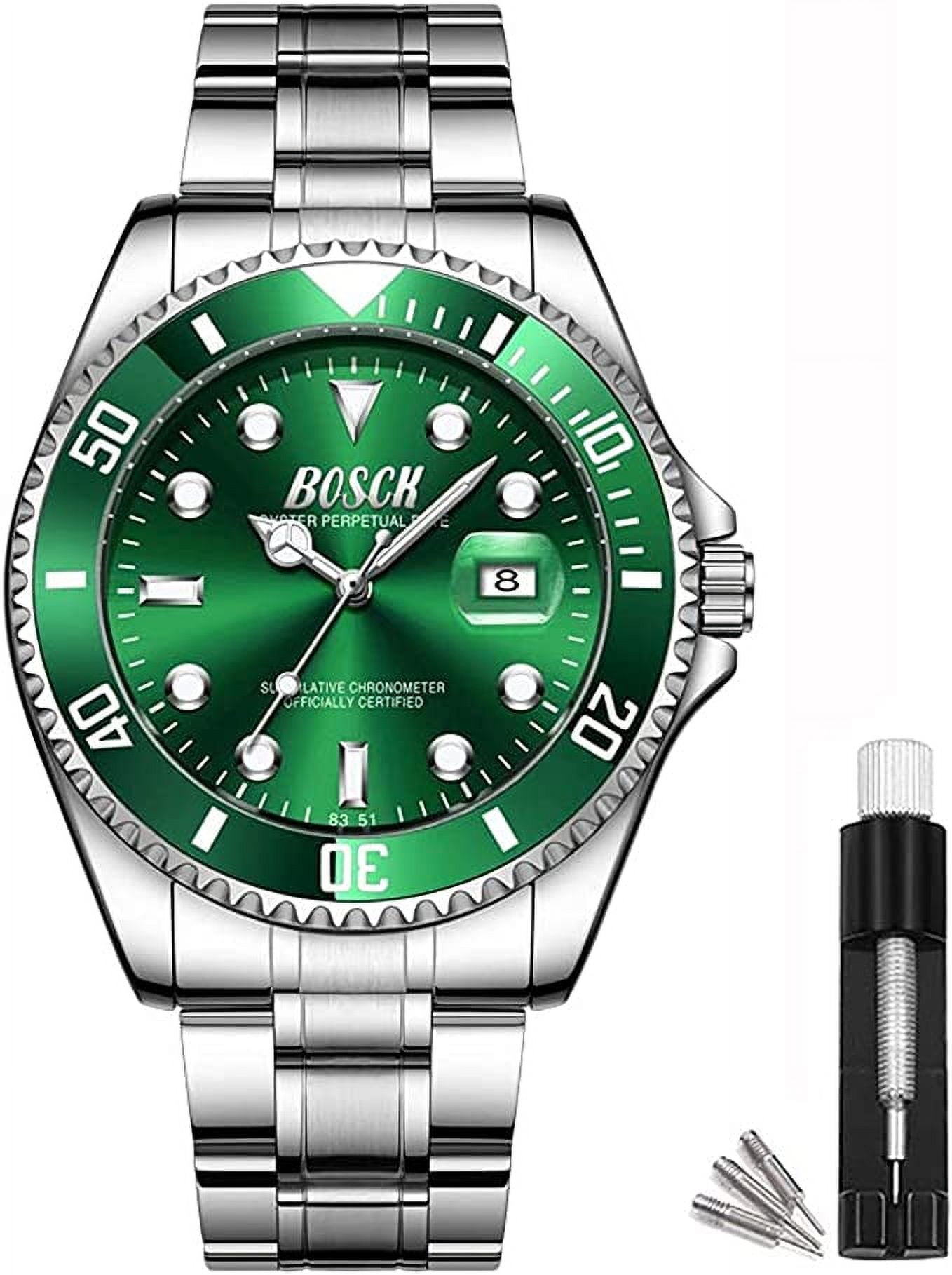 BOSCK Men's 42mm Stainless Steel Classic Luxury Analog Wristwatch ...