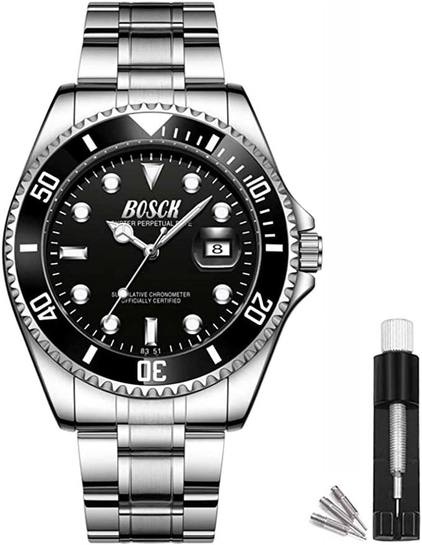 BOSCK Watches for Men,Analog Mens Watch 42mm Large Face Easy Read ...