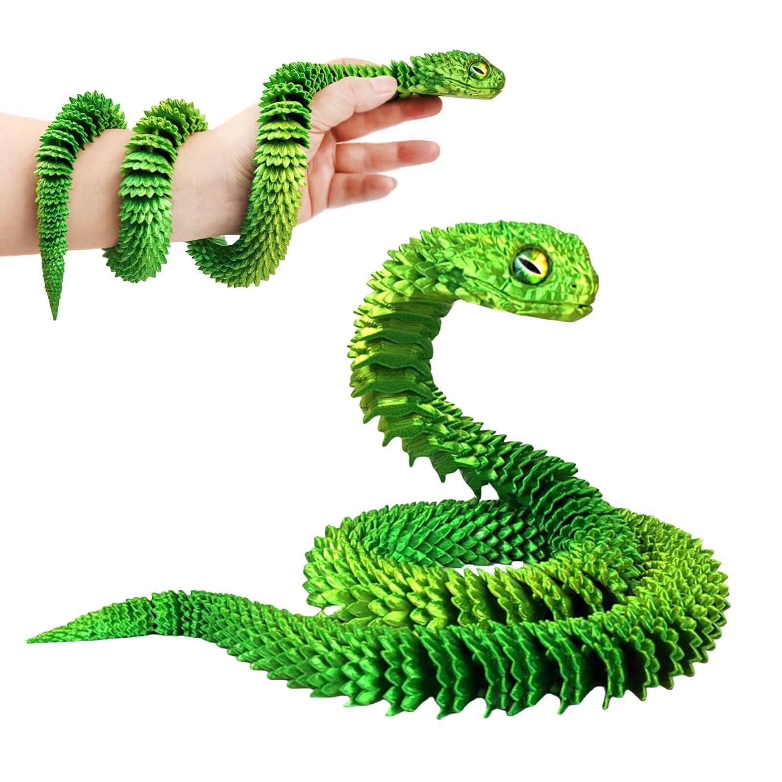 BOSENIYU 3D Printed Snake, 24in (60cm) Surprise Mystery Fidget Anaconda ...