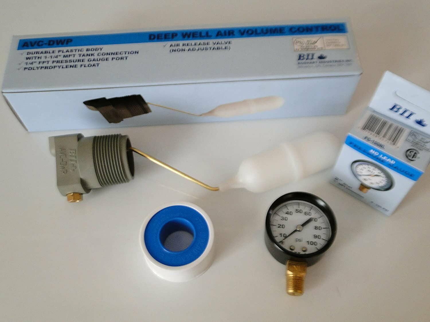 BOSHART DEEP WELL AIR VOLUME CONTROL VALVE + PRESSURE GAUGE + TEFLON ...
