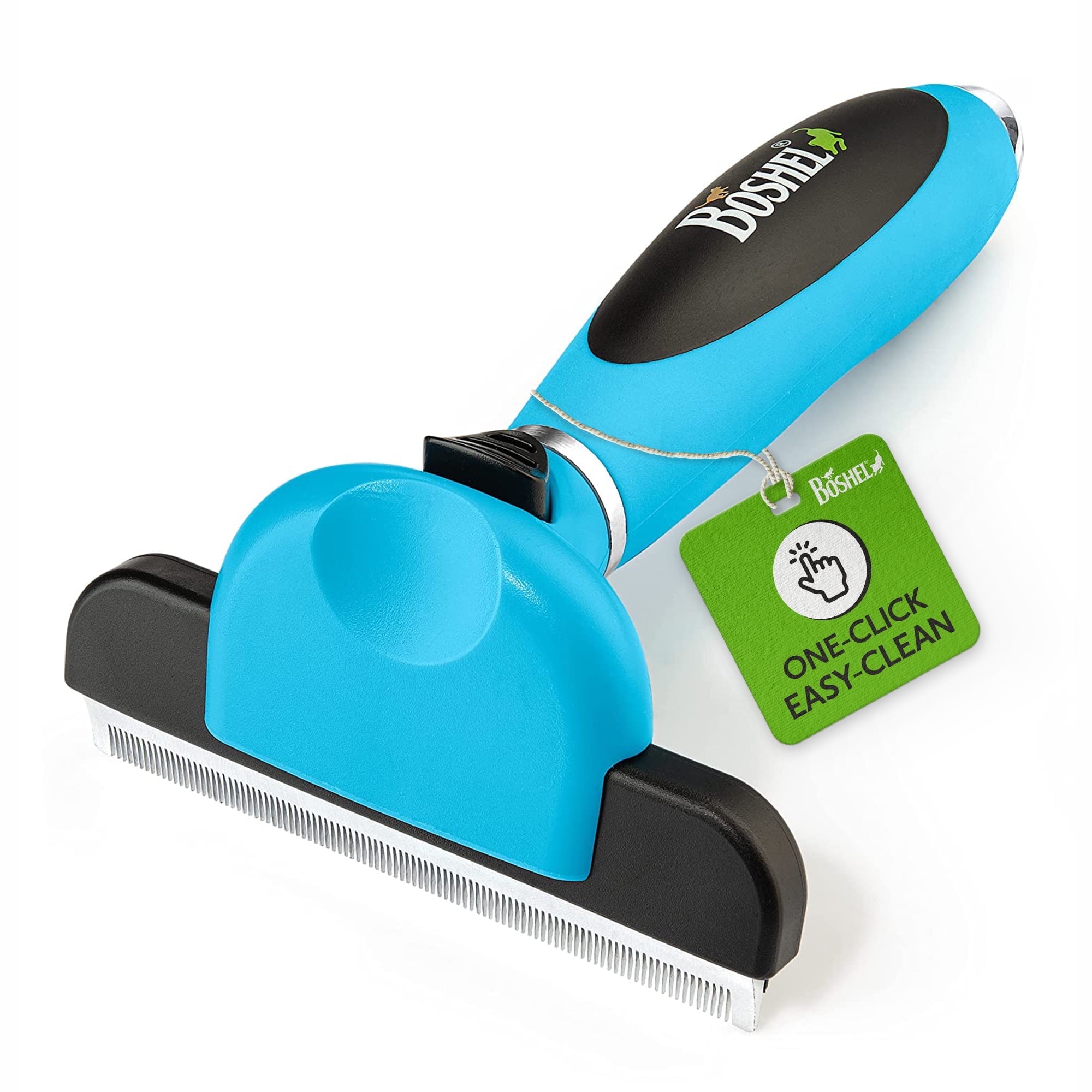 BOSHEL Easy Clean De-Shedding Brush - Reduces Shedding Up To 93% - For ...