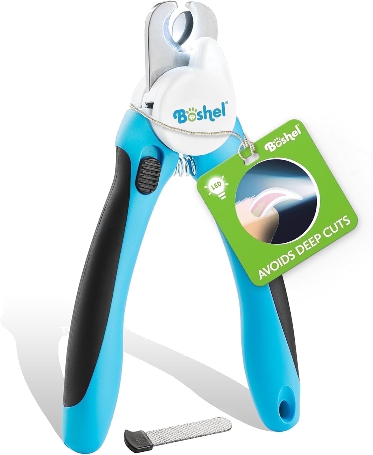 BOSHEL LED Nail Clippers for Dogs, Pet Nail Trimmers with Safety Guard ...