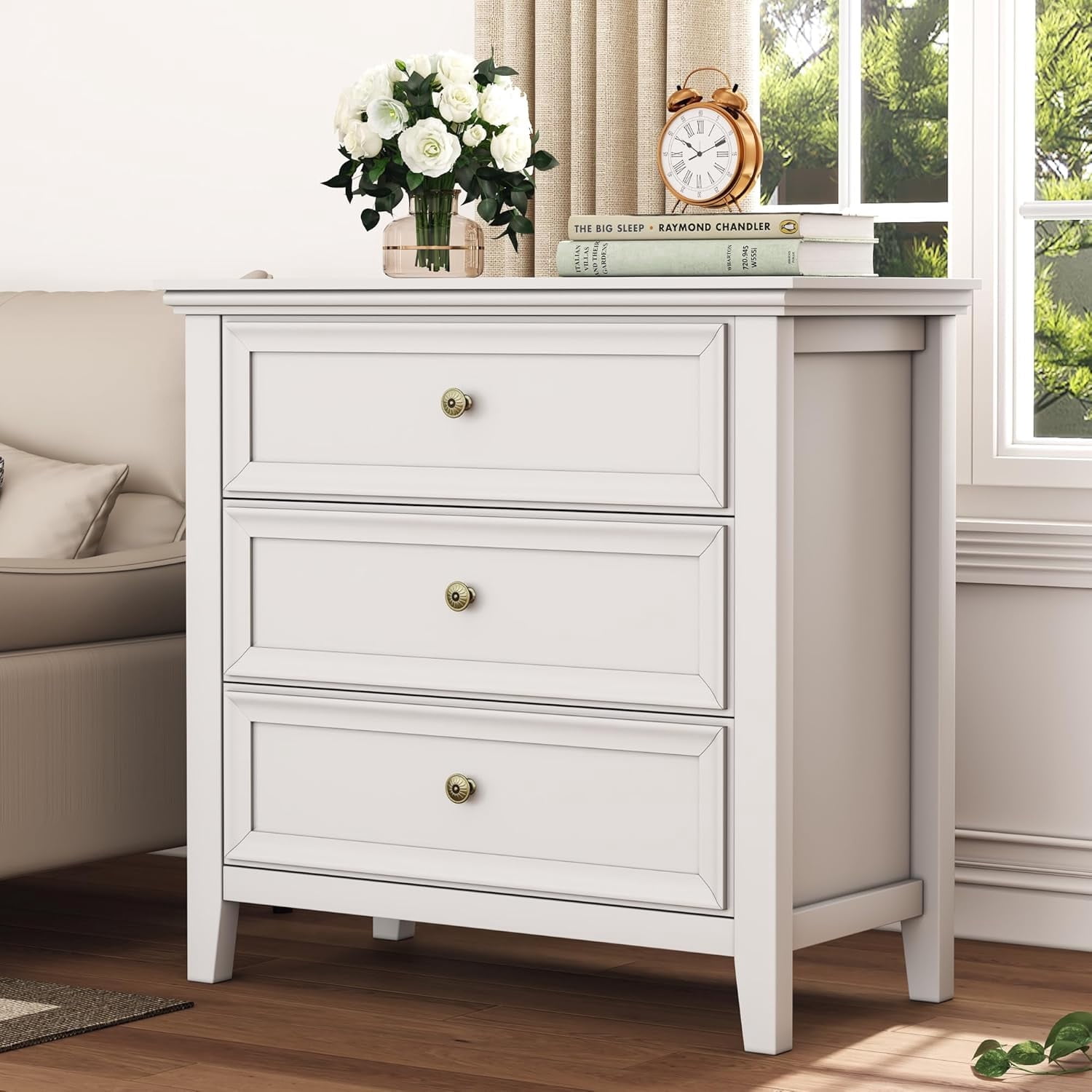 BOSHIRO 3 Drawer Dresser for Bedroom, Small Nightstand Modern Storage ...