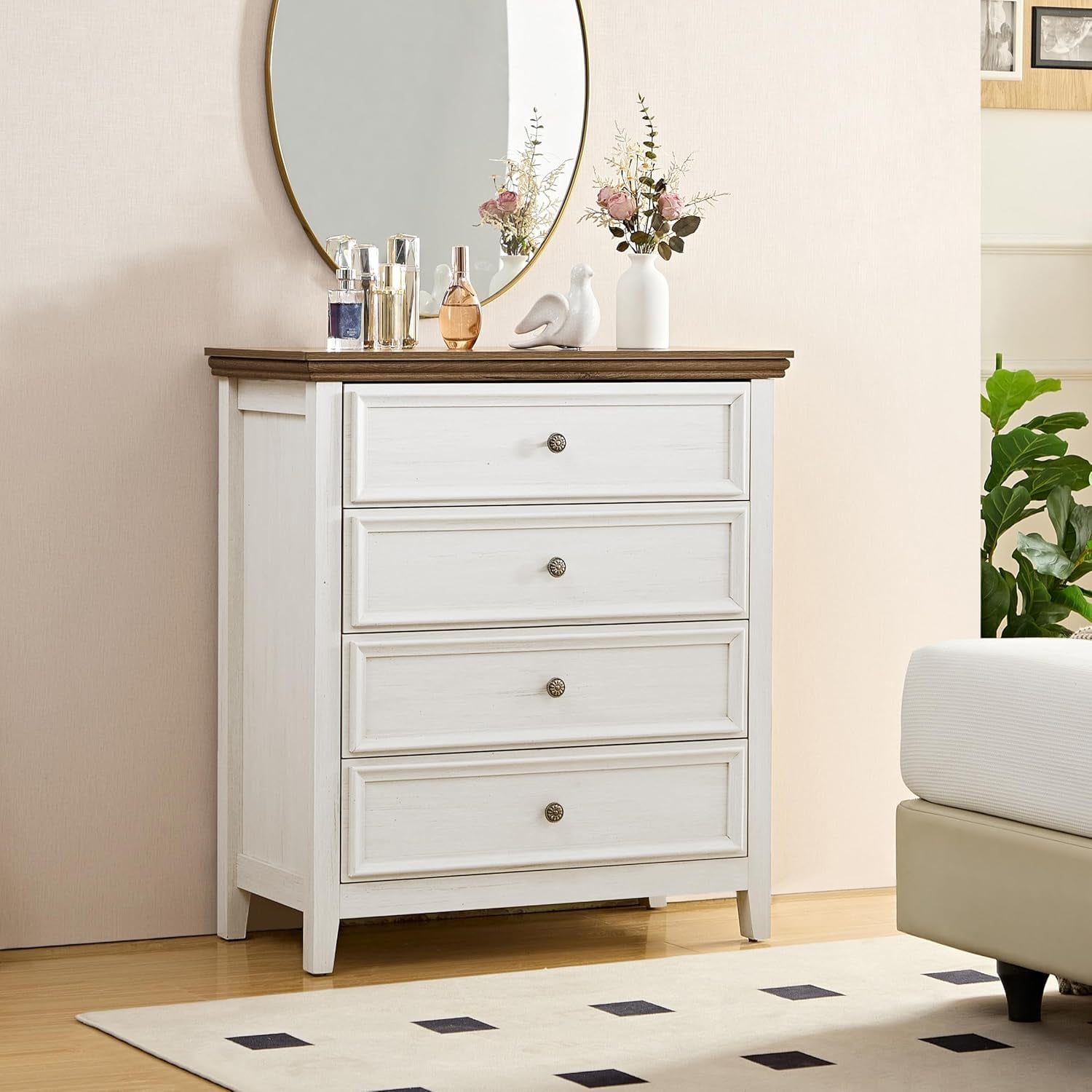 BOSHIRO 4-Drawer Modern Dresser for Bedroom, Tall Storage Chest ...