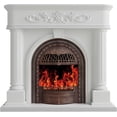 BOSHIRO Electric Fireplace with Mantel, 51Inch Solid Wood TV Stand ...