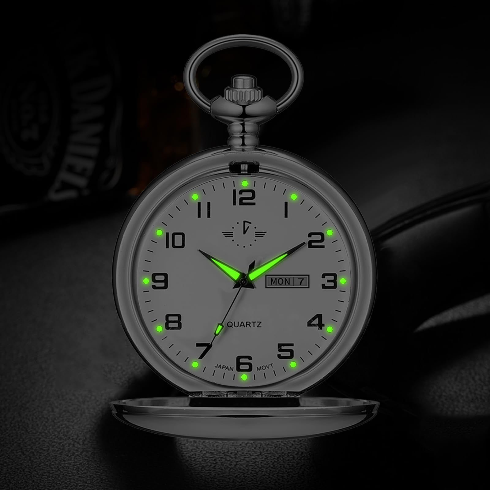 BOSHIYA Smooth Quartz Pocket For Men Classic Arabic Digital Luminous ...