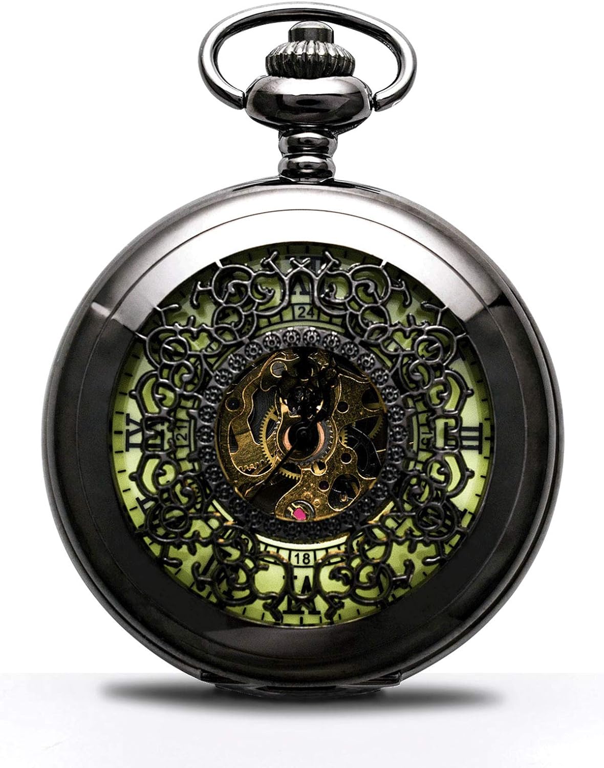 BOSHIYA Vintage Mechanical Pocket Watches for Men Luminous Steampunk ...