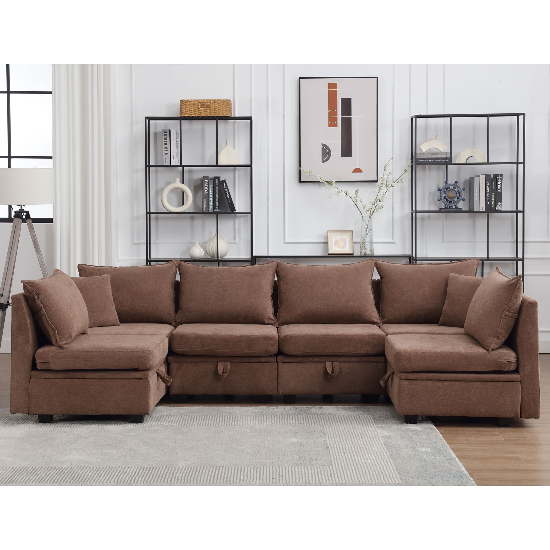 BOSMILLER Modular Sectional Sofa, Convertible U Shaped Sofa Couch with ...