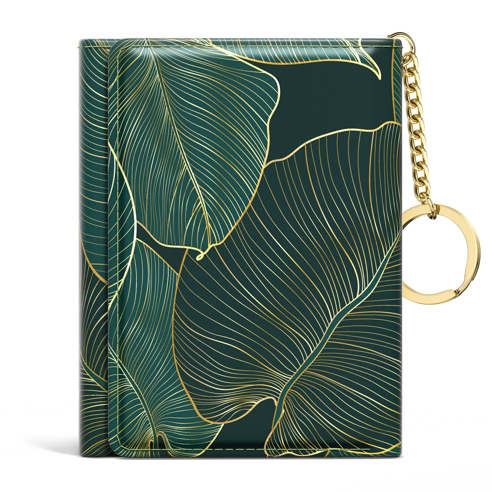 BOSOBO Keychain Unisex RFID Blocking PU Leather Card Wallet, Tropical ...