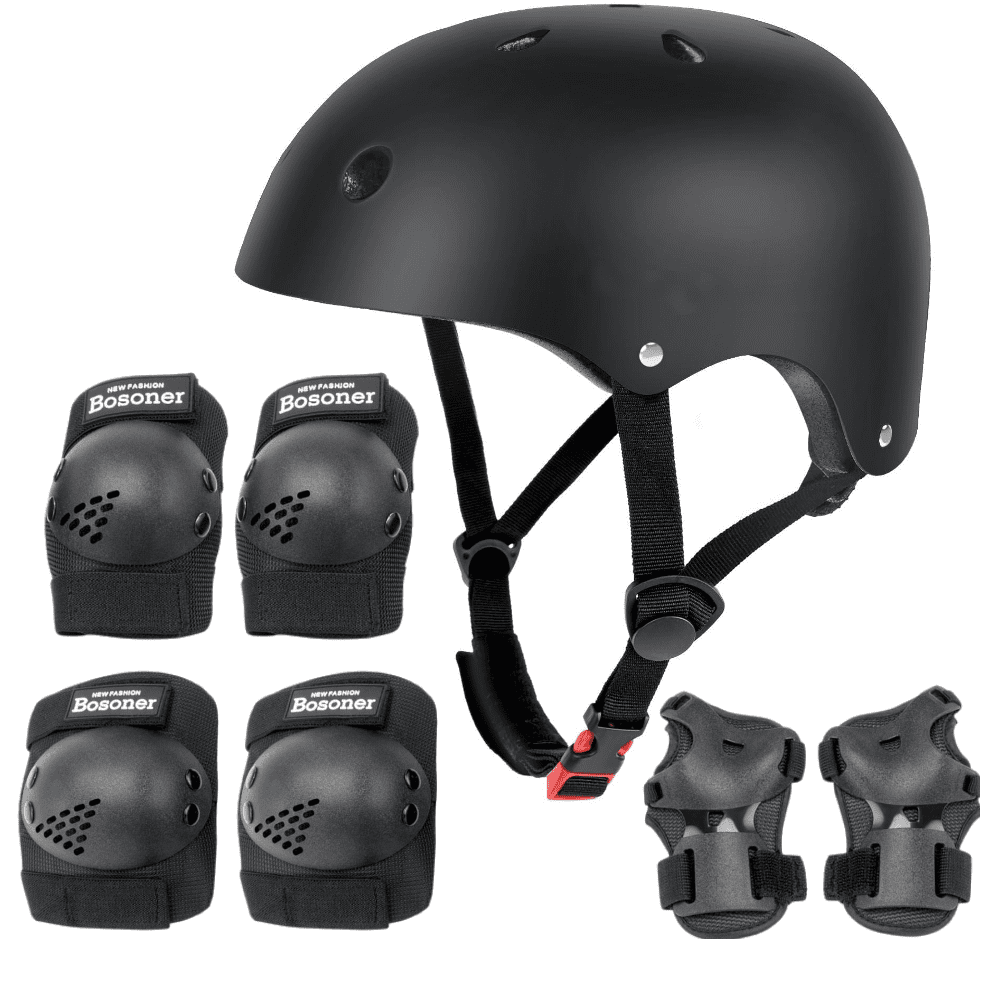 BOSONER Kids/Youth Helmets Knee Pad Elbow Pads Protective Gear Set for ...
