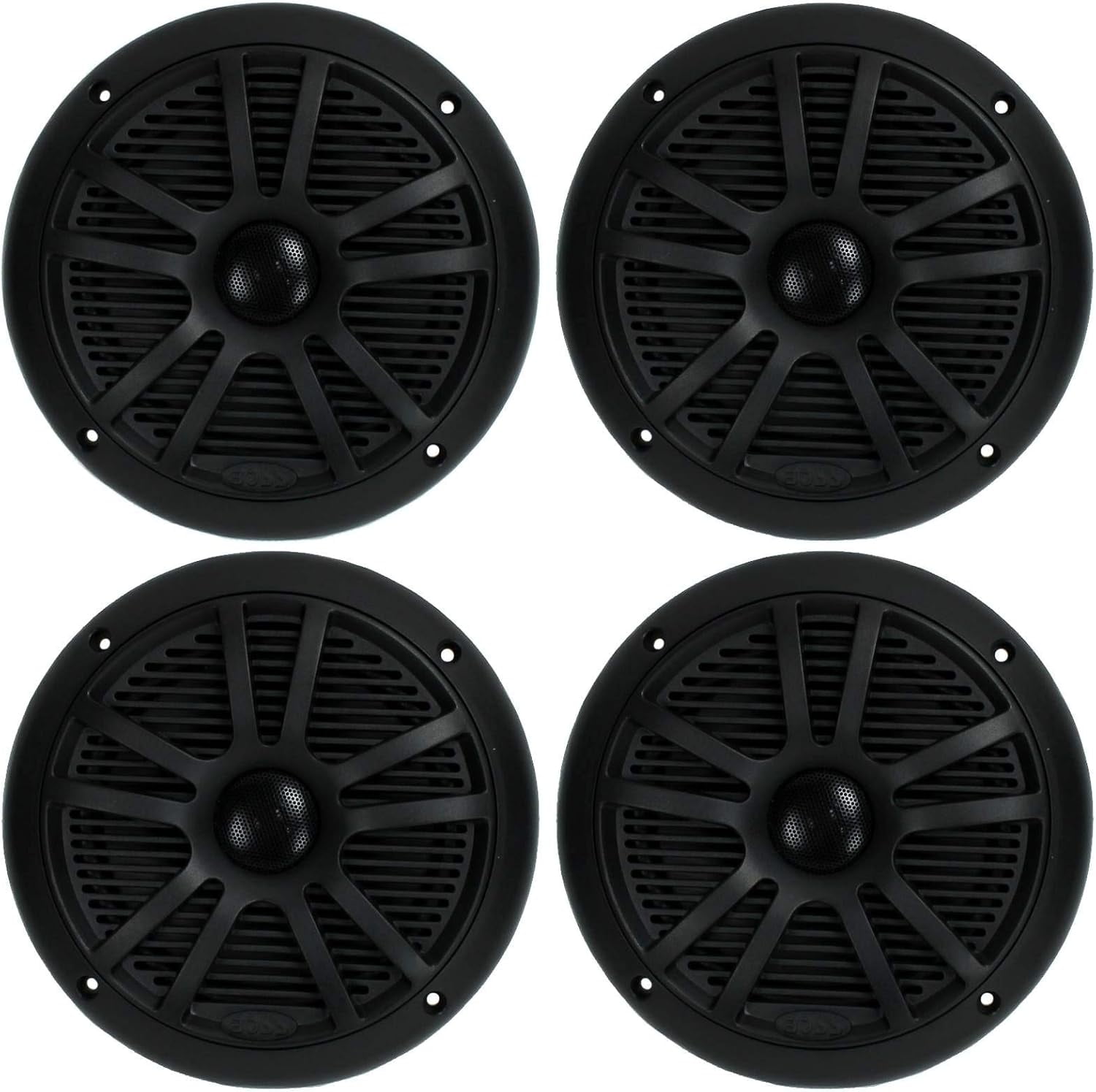 BOSS MR6B 6.5" 360W Dual Cone Marine Audio Speakers, Black, 4pk for ...