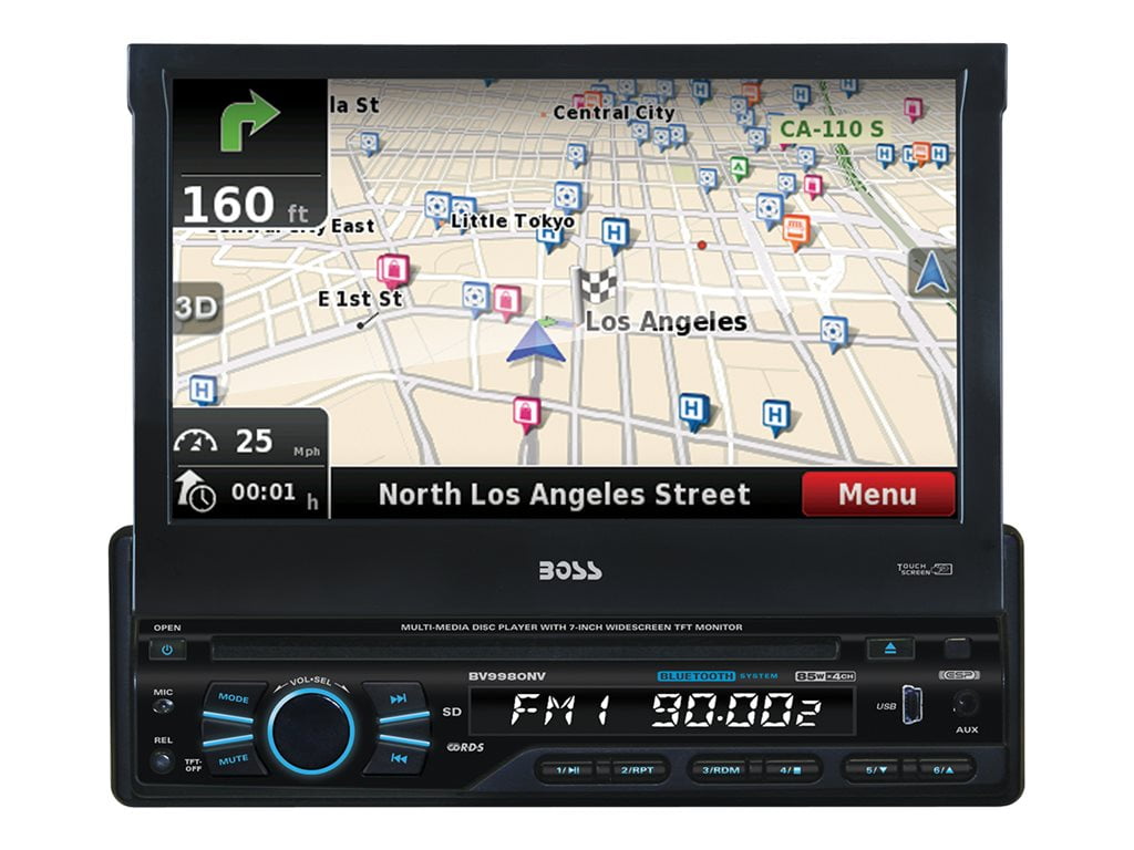 BOSS AUDIO BV9980NV Single-DIN 7 inch Motorized Touchscreen DVD Player ...