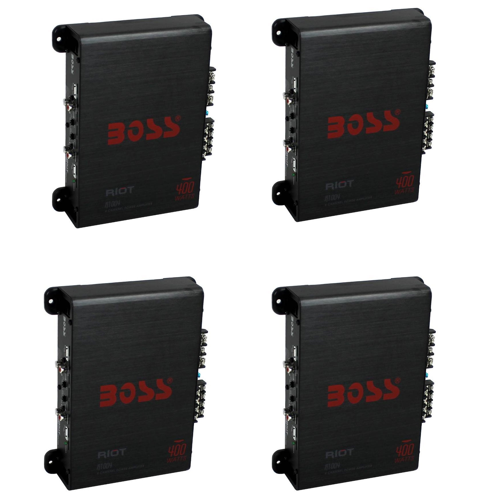 BOSS Audio Riot R1004 400W 4 Channel Car Amplifier MOSFET Amp (4 Pack ...