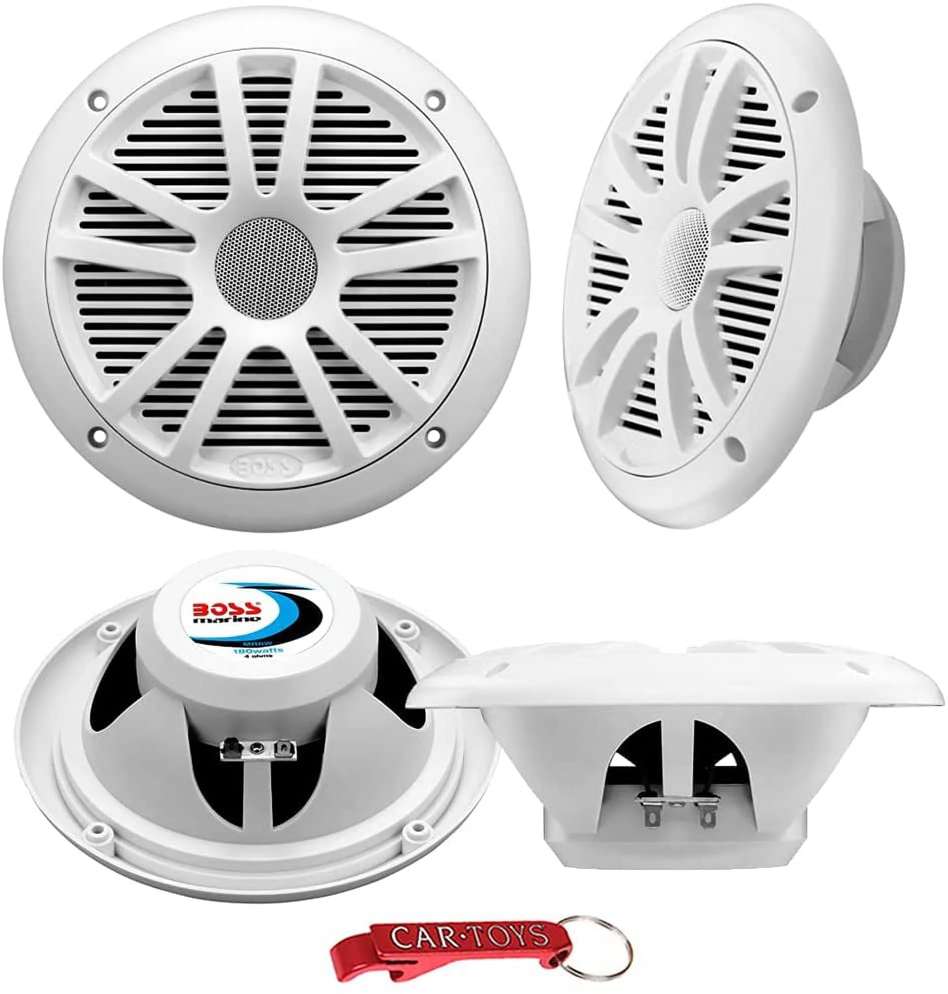 BOSS Audio Systems MR6W Marine Speakers Surround Sound 4-Pack, 180 Watt ...