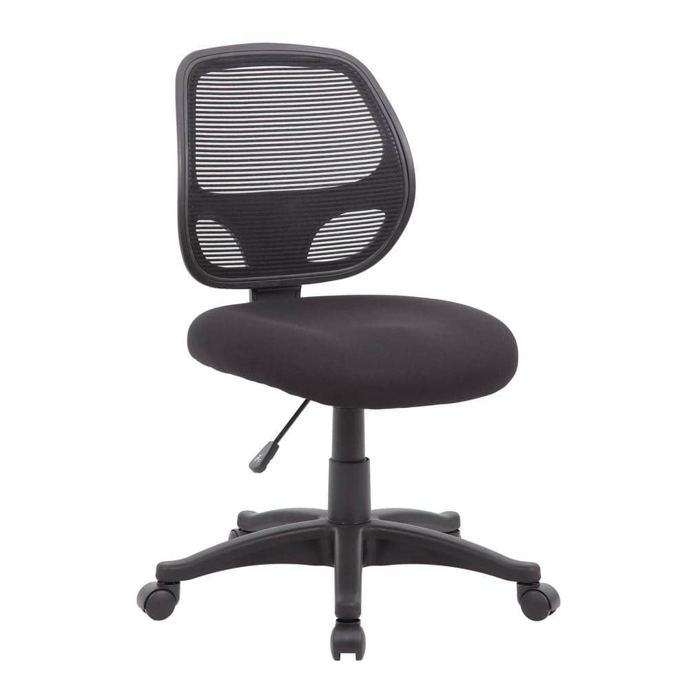 BOSS Black Fabric Mesh Back Task Chair without Arms - Walmart.com