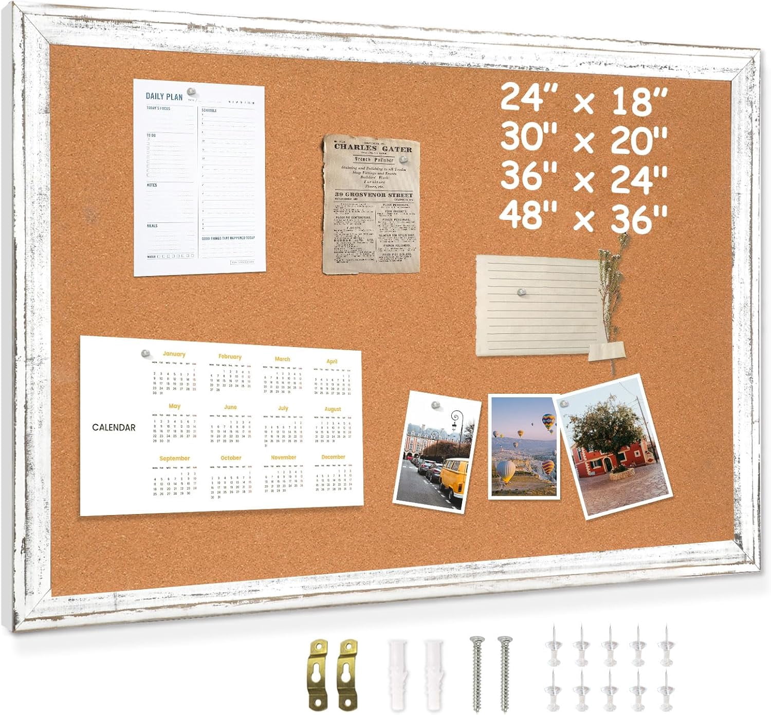 BOSS Cork Board for Office 24 X 18 Inches Cork Boards for Walls ...