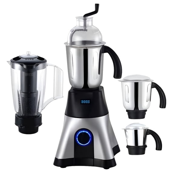 BOSS Cyclone 750W Mixer Grinder, 4 Stainless Steel Jars, 3-Speed ...