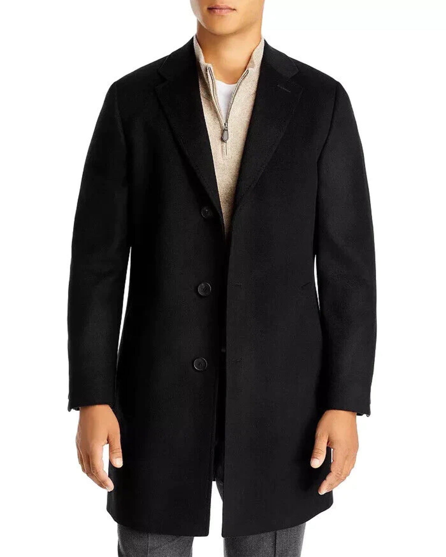 BOSS Men's Jared Wool Cashmere Regular Fit Topcoat - Walmart.com