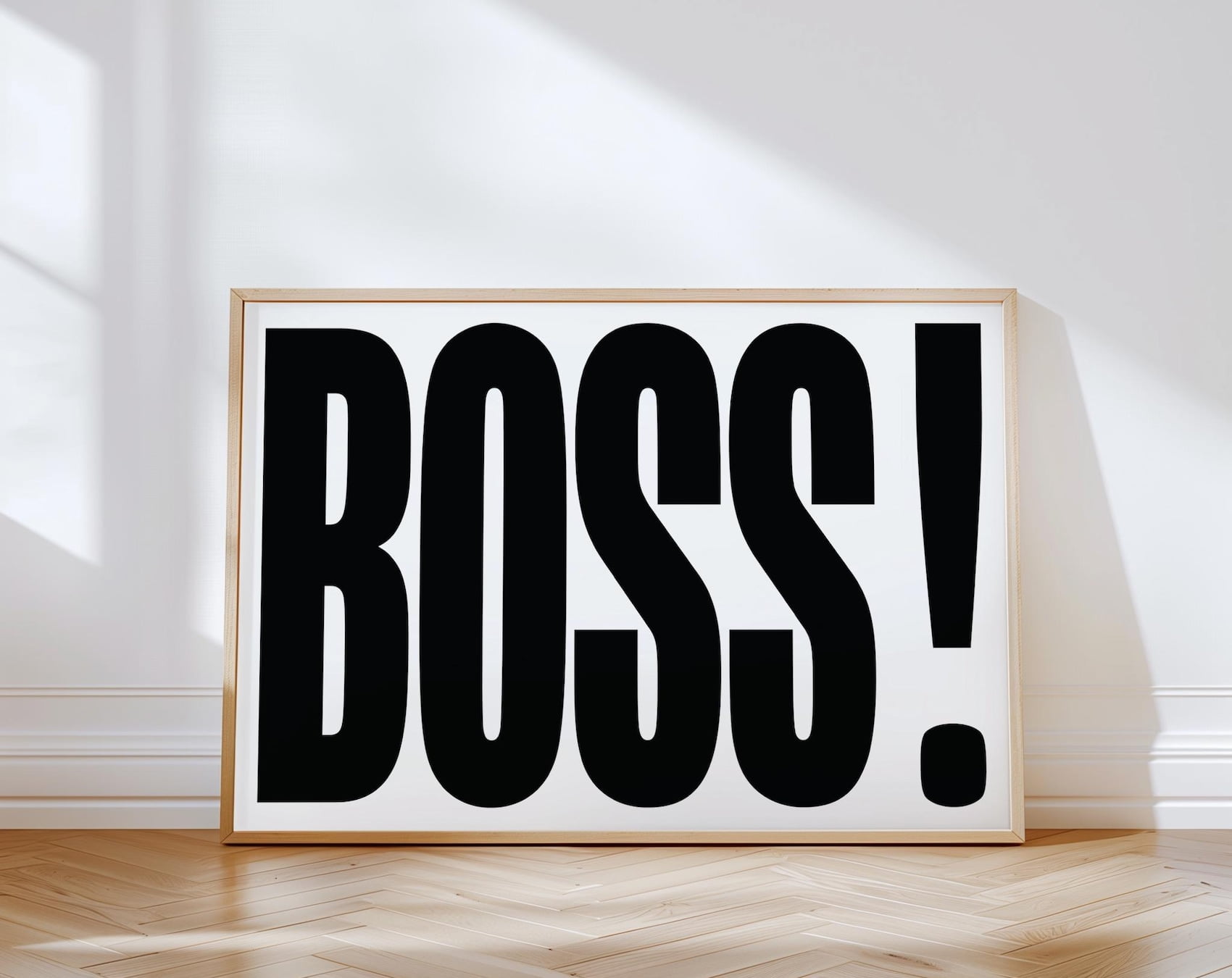 BOSS Typography Art Print | Modern Minimalist Wall Decor for Office ...