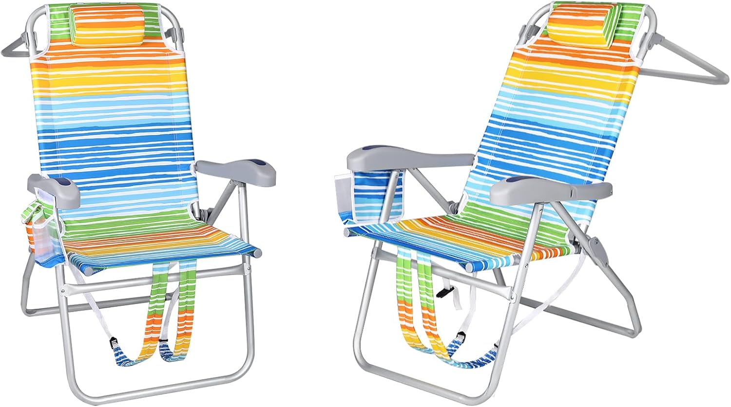 BOSSIN Backpack Beach Chairs for Adults,Portable Folding Camping Chair ...