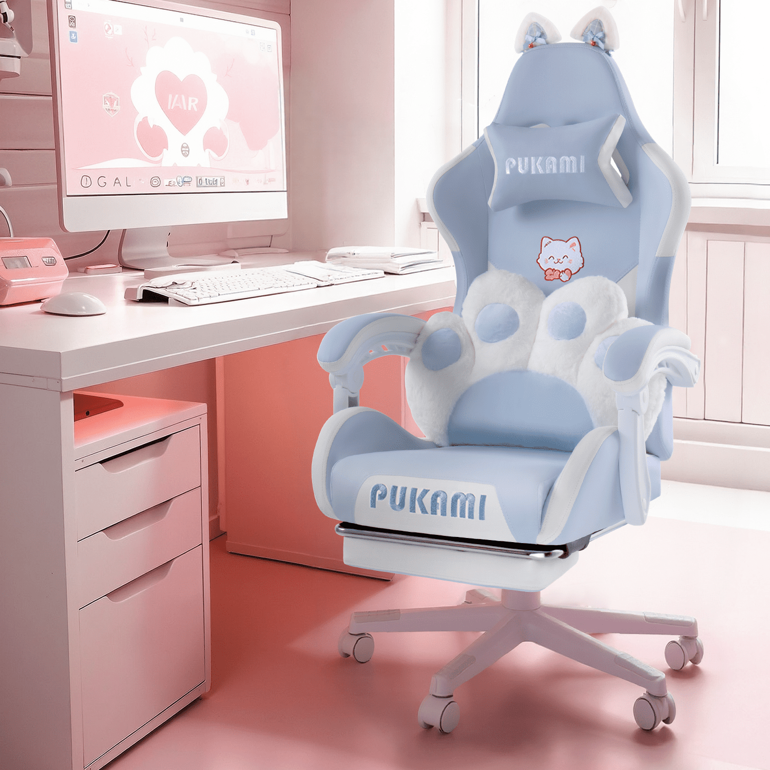 BOSSIN Gaming Chair,Ergonomic Computer Chair for adult with Cat Paw ...