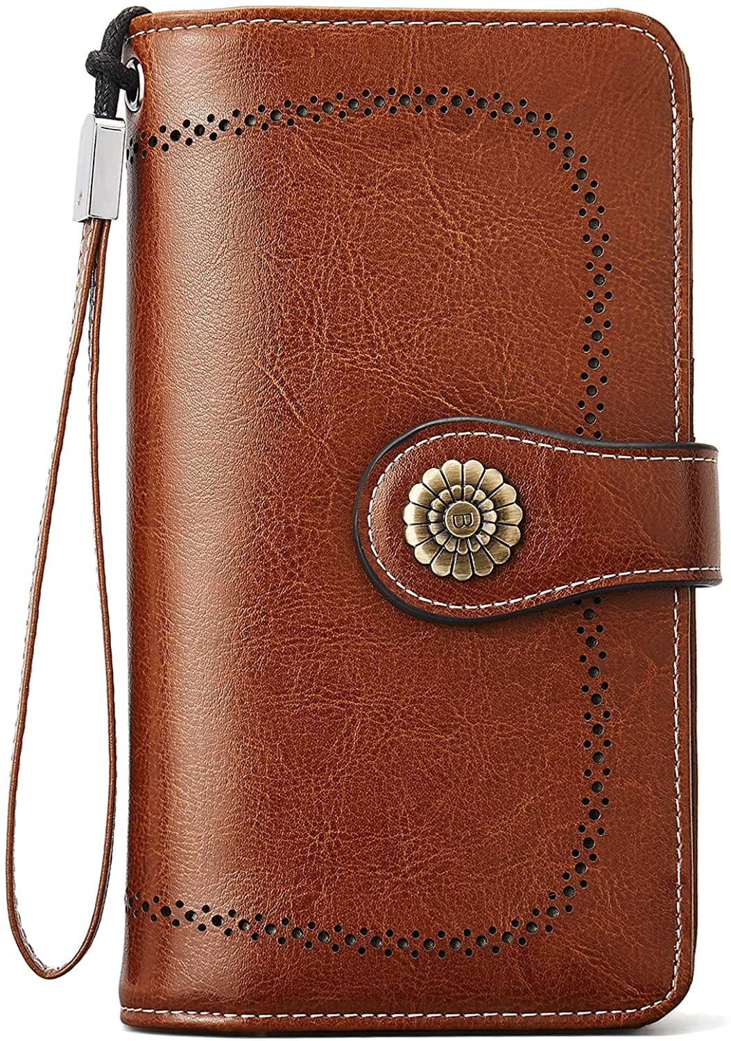 BOSTANTEN Womens Wallet Genuine Leather Large Capacity Wristlet Clutch ...