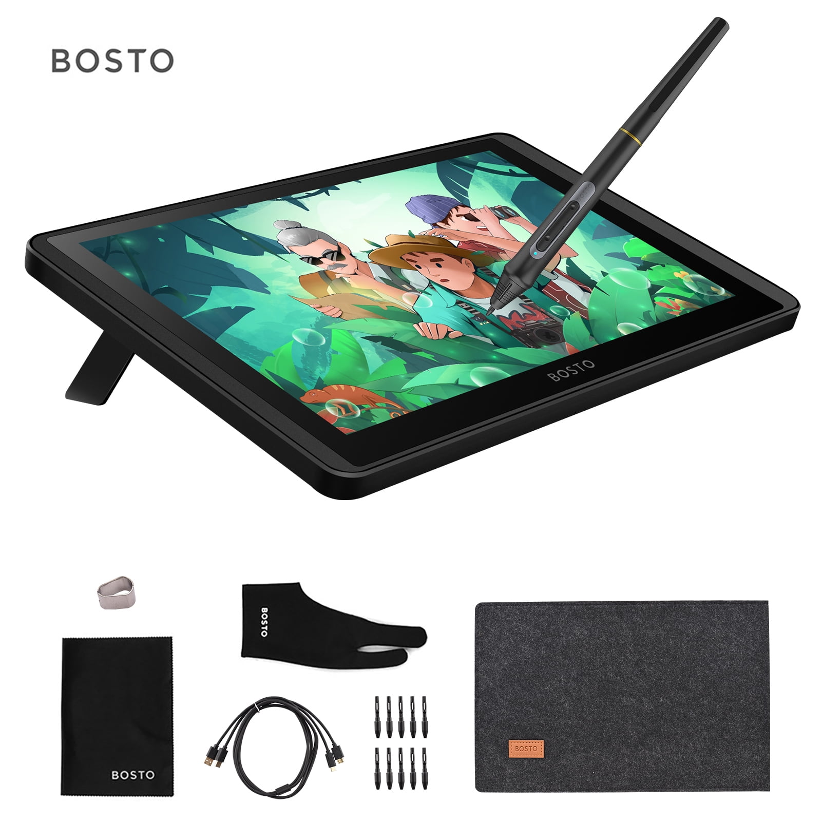 BOSTO 12HD-A Graphics Drawing Tablet Monitor with Interactive Stylus ...