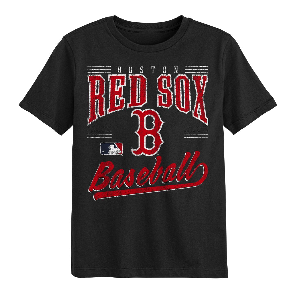BOSTON RED SOX Boys Black Color Cotton Crew Short Sleeve Tee - Walmart.com