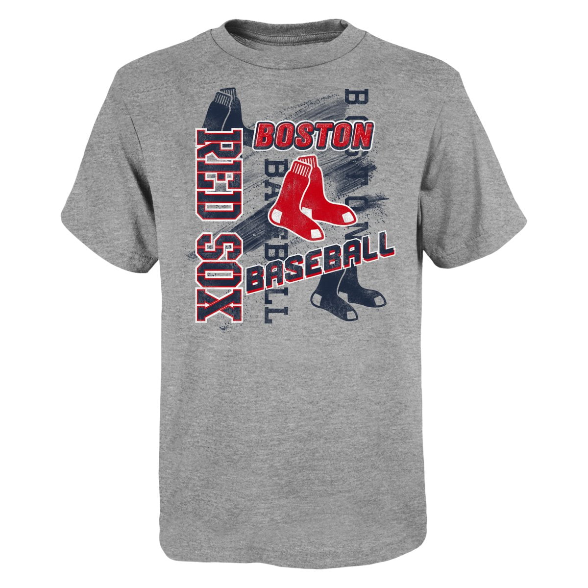 BOSTON RED SOX Boys Grey Color Cotton Crew Short Sleeve Tee - Walmart.com