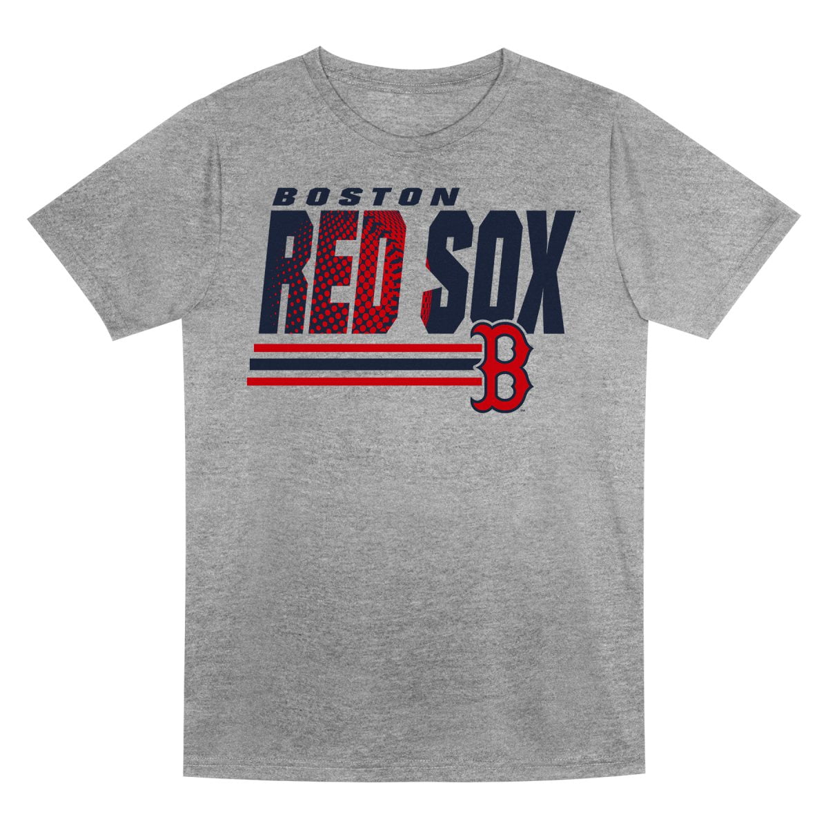 BOSTON RED SOX Boys Grey Color Synthetic Crew Short Sleeve Tee ...