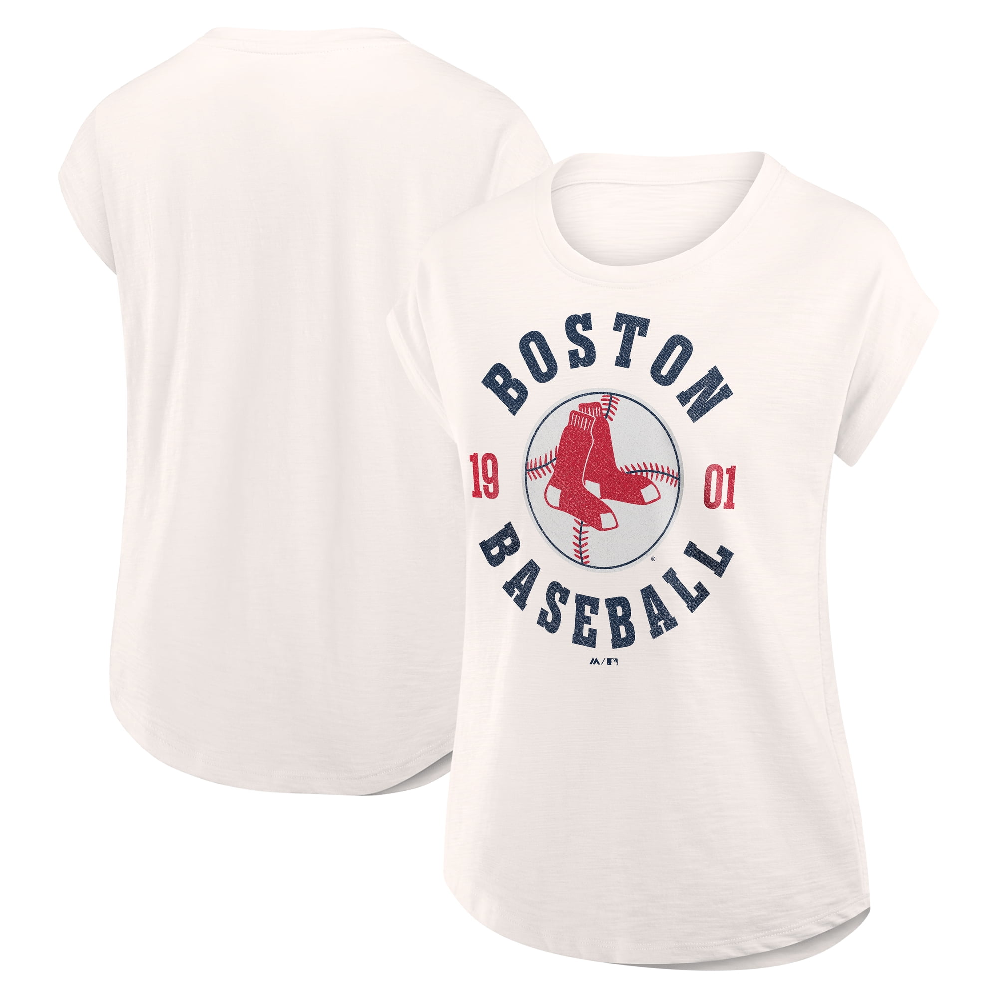 Boston Red Sox Women's White Make The Mark Bi-Blend Fashion Top, Up to ...