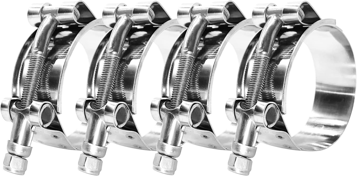 BOTTEN 4 Pack 3.25" T-Bolt Hose Clamp, Clamp Range 89-97mm for 3.25 ...