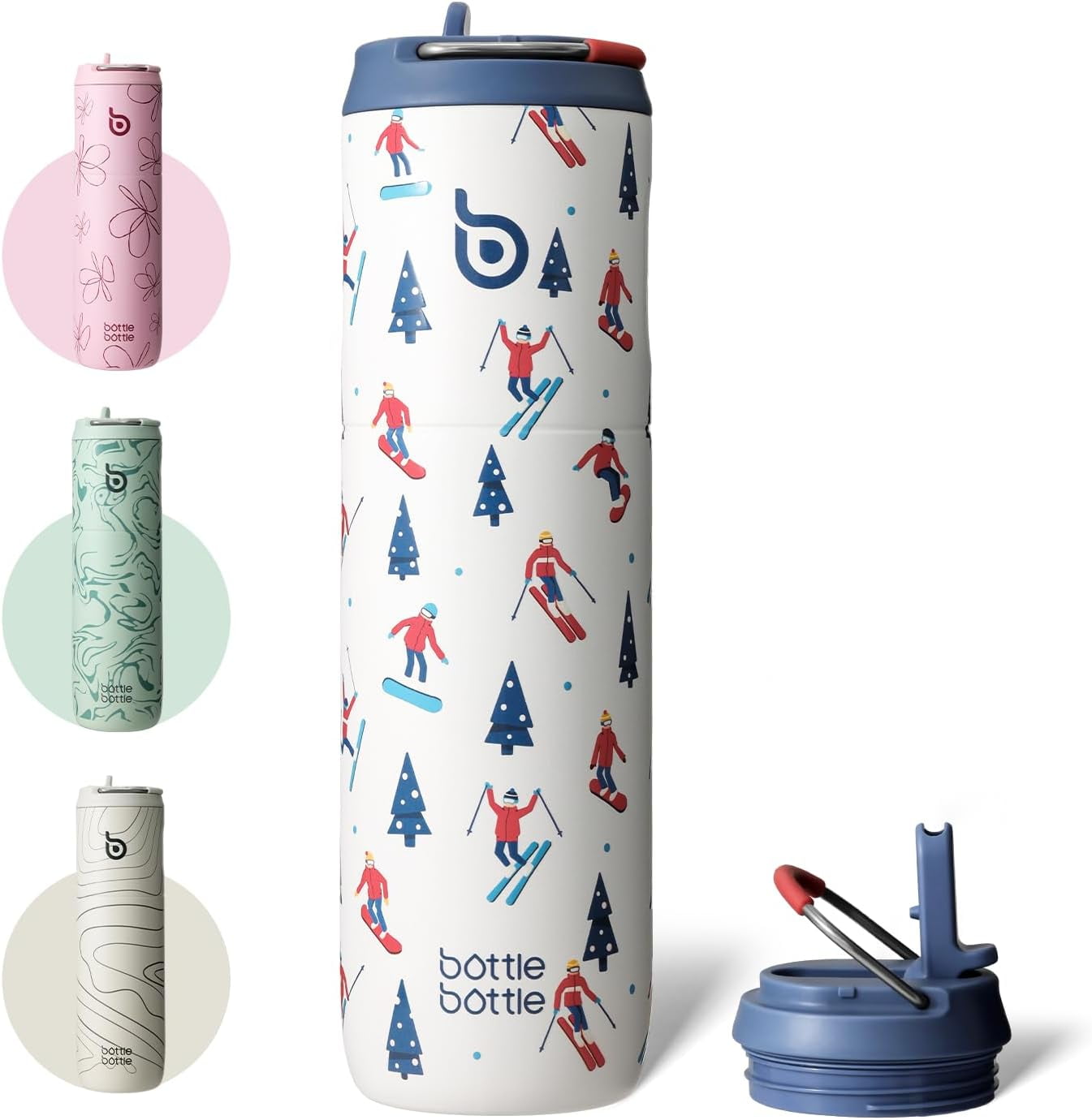 BOTTLE BOTTLE Insulated Water Bottle 24oz with Straw Lid and Handle for ...