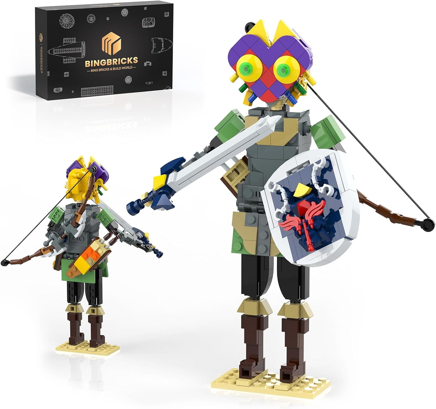 BOTW Link Building Set, Majora's Mask Link Action Figures Holding ...